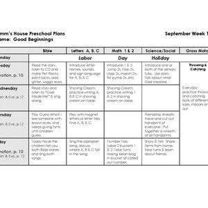 Preschool Lesson Plans for September - Bible Based - Learn Through Play ...