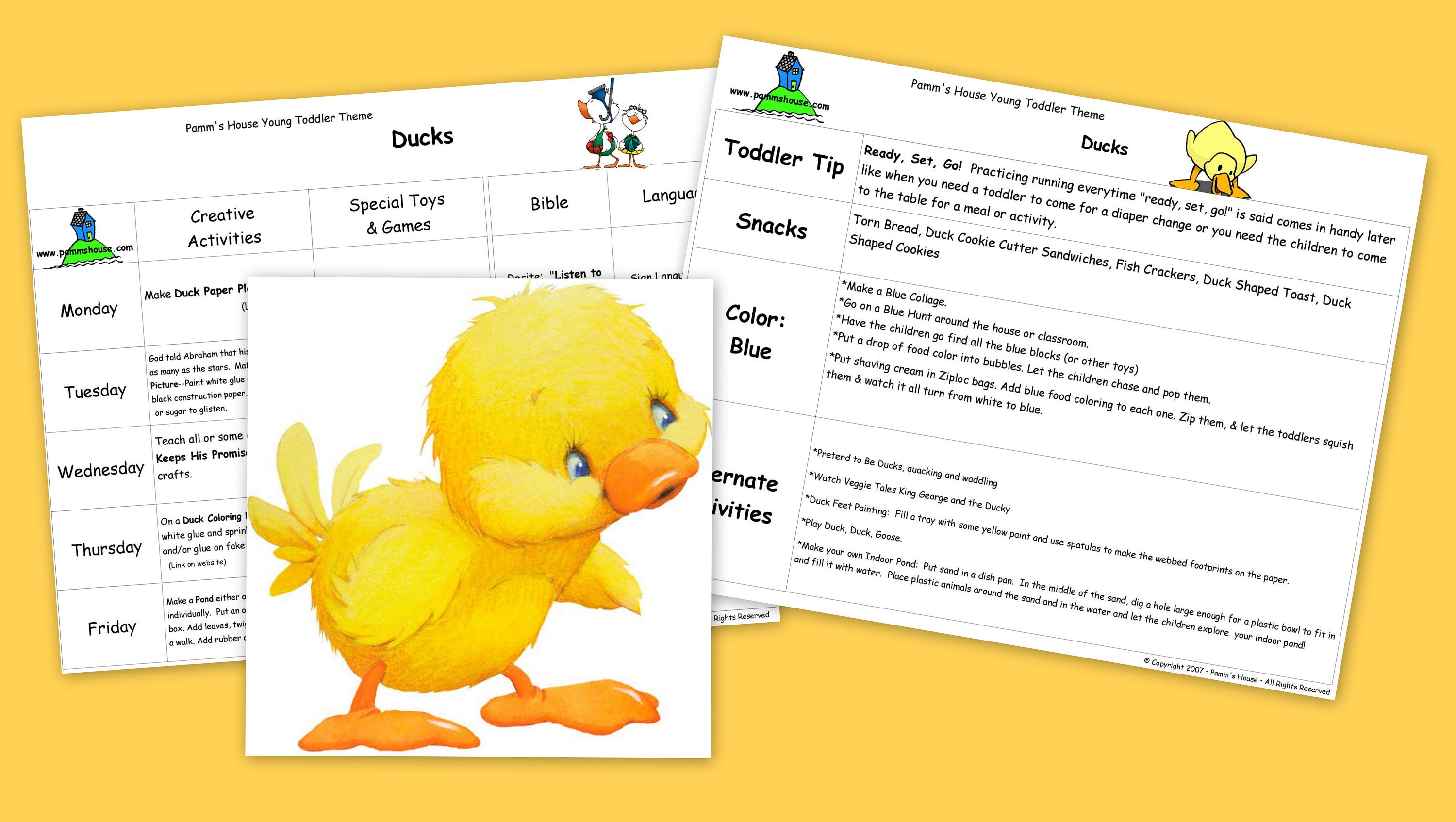 Printable Toddler Theme - Ducks - Learning Through Play - Etsy