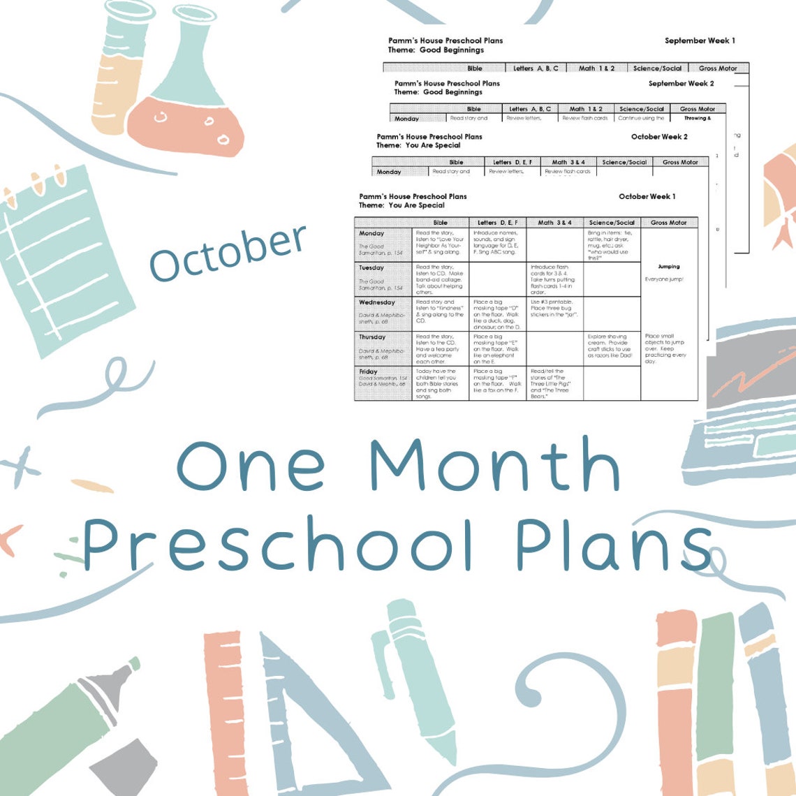 Preschool Lesson Plans for October - Bible Based - Learn Through Play ...