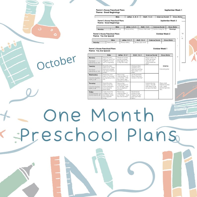 Preschool Lesson Plans for October - Bible Based - Learn Through Play ...