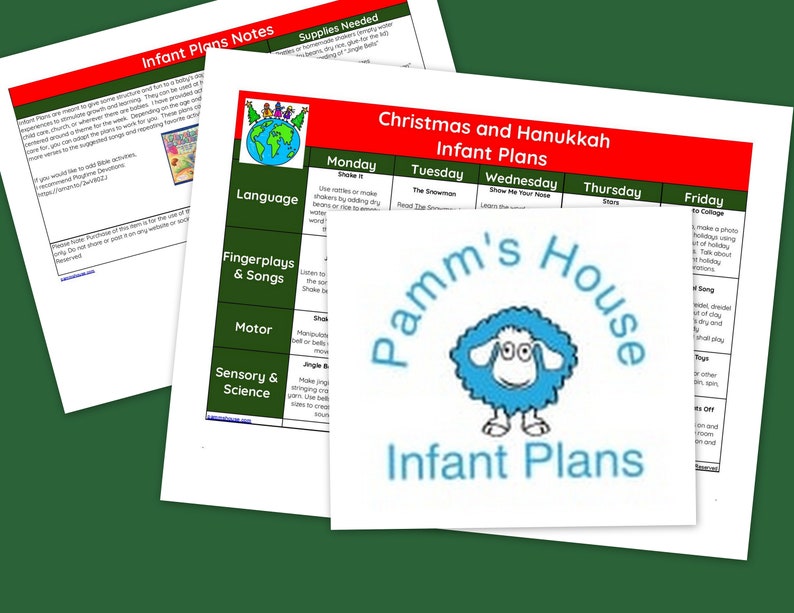 Christmas and Hanukkah Printable Infant Lesson Plans for Baby ...