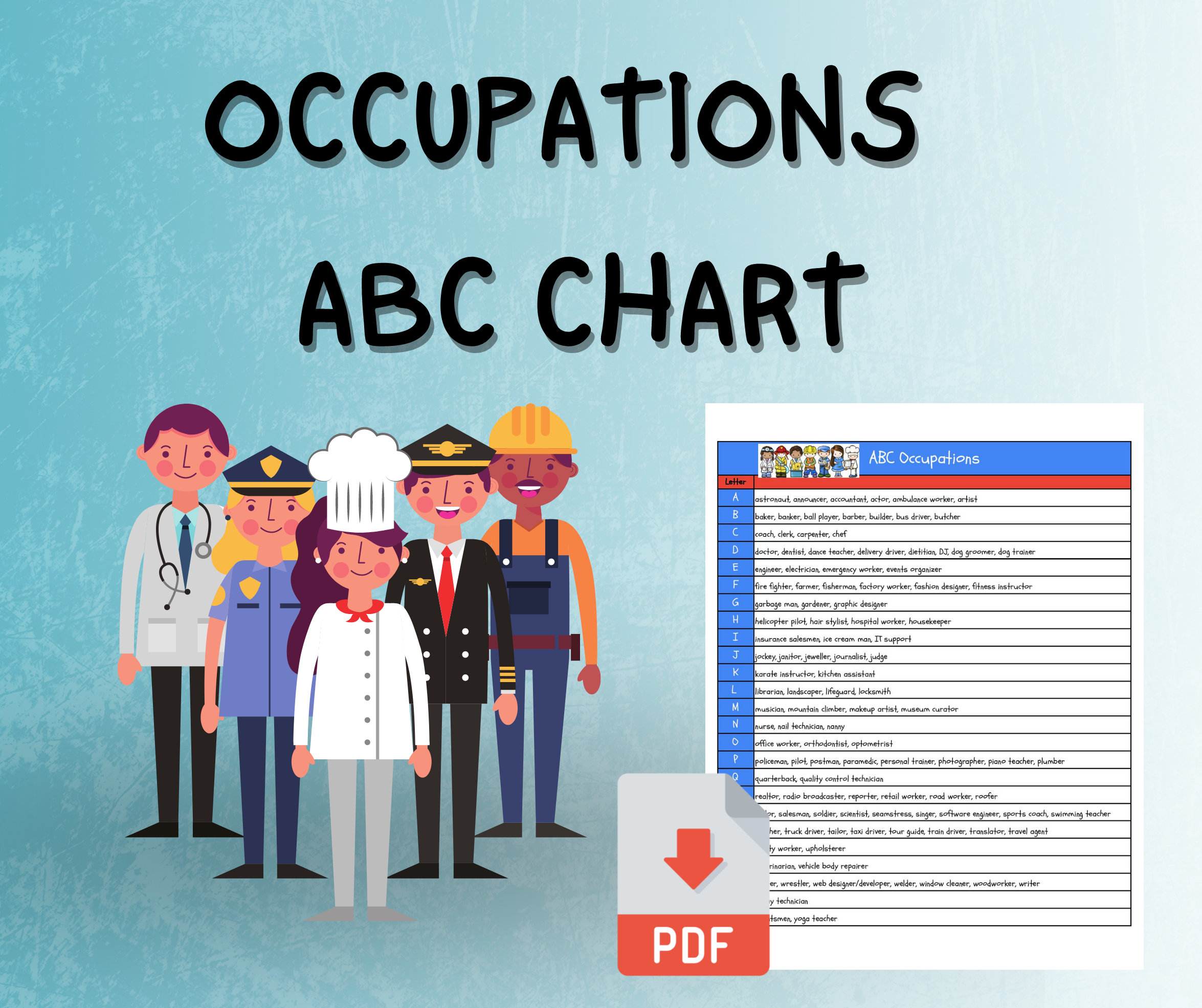 ABC Occupations - A List of Occupations for Every Letter of the ...