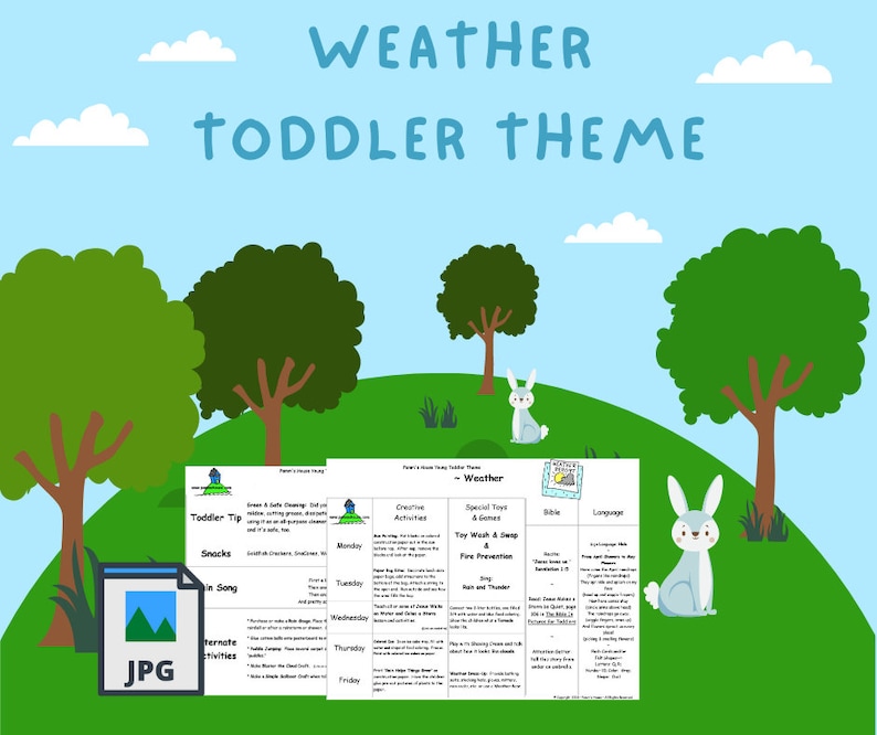 Weather - Printable Toddler Theme - Learning Through Play - Etsy