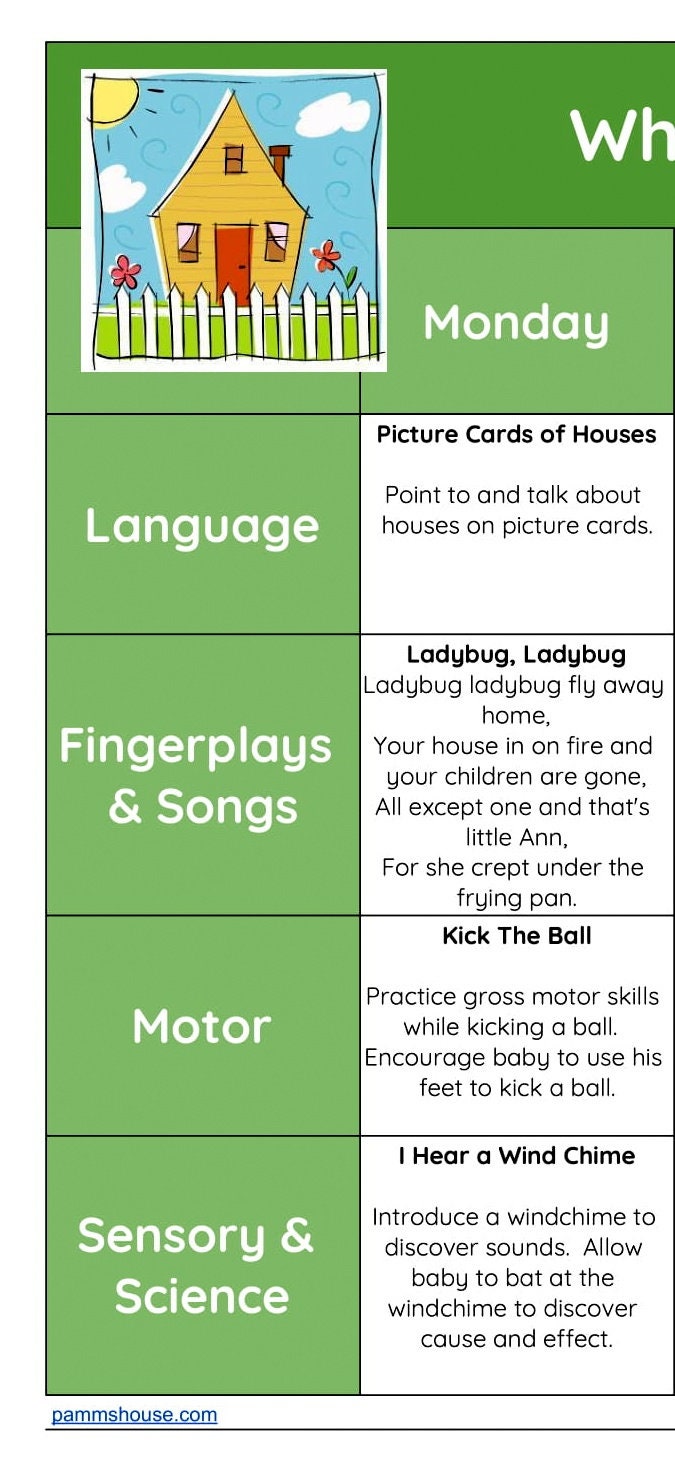 Where I Live Printable Infant Lesson Plans for Baby - Learning Through ...