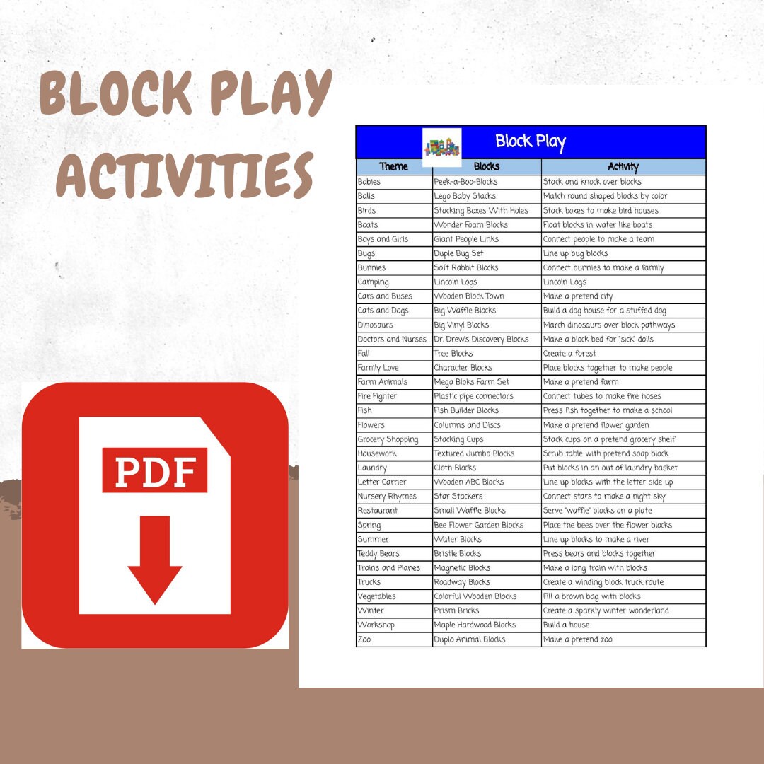 Block Play Activities for Over 30 Themes - Suitable for Infants ...