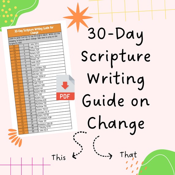 30-day Scripture Writing Guide on Change | Etsy