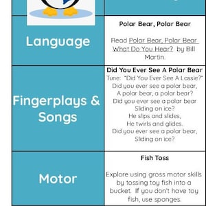 Arctic Printable Infant Lesson Plans for Baby - Learning Through Play ...