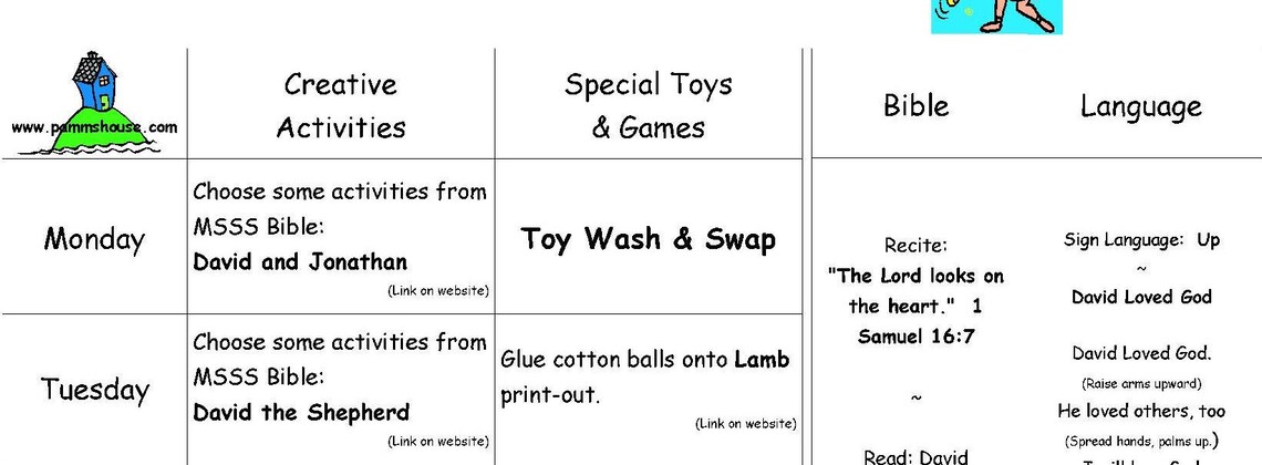 Seven Bible Story Toddler Themes - Printable Toddler Theme - Learning ...