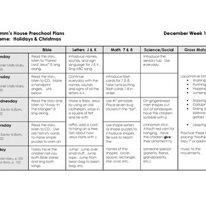 Preschool Lesson Plans for December - Bible Based - Learn Through Play ...
