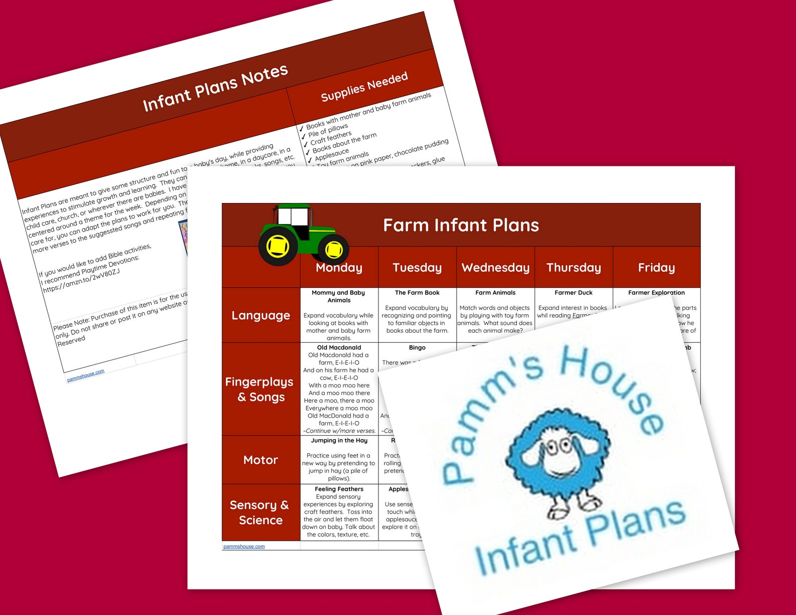 Farm Printable Infant Lesson Plans for Baby - Learning Through Play - Etsy