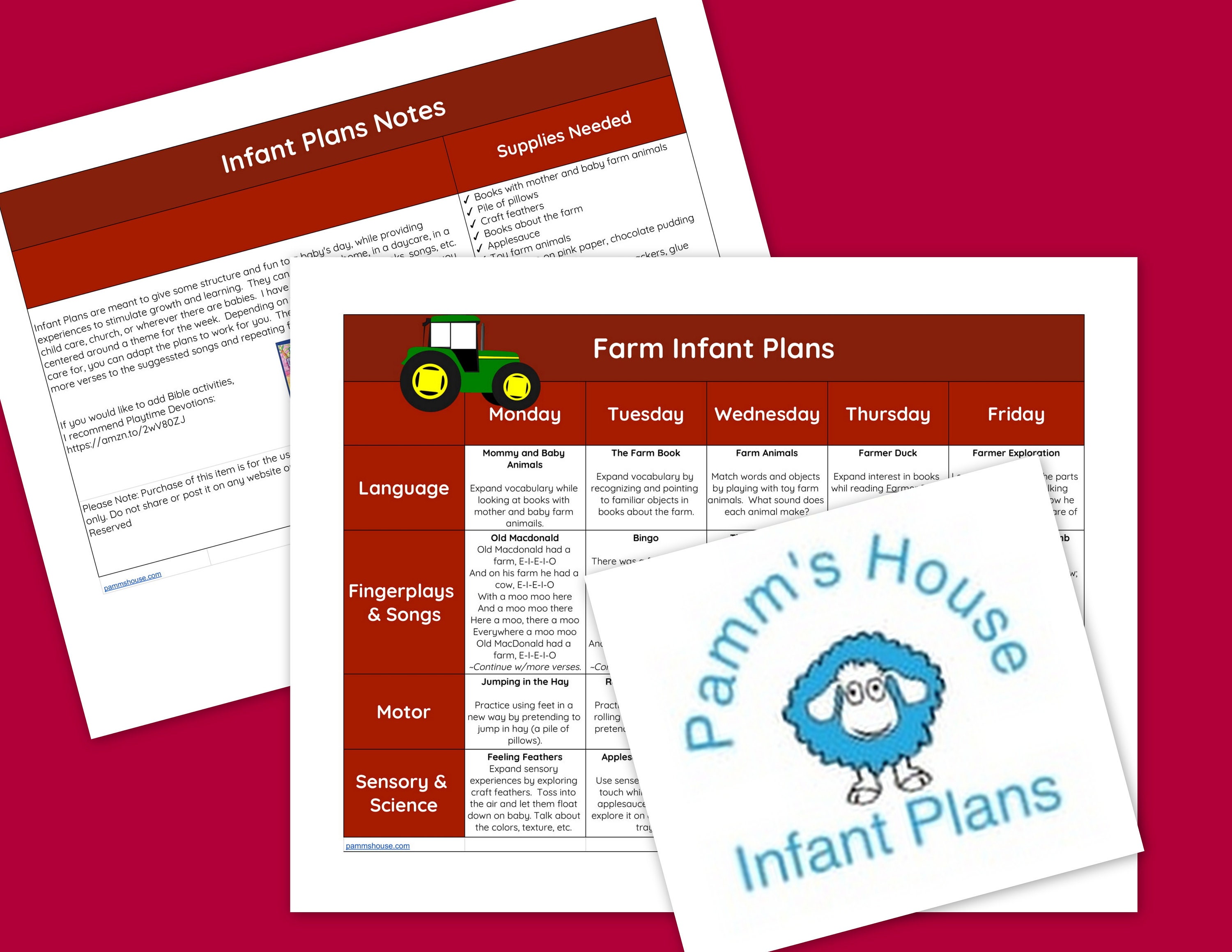 Farm Printable Infant Lesson Plans for Baby - Learning Through Play - Etsy