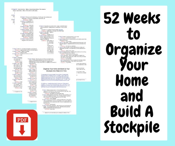 52 Weeks to Organize Your Home and Build A Stockpile - Etsy