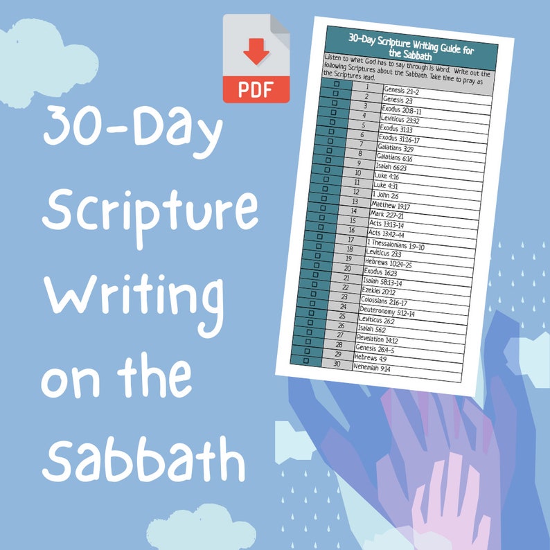 30-day Scripture Writing Guide on the Sabbath - Etsy