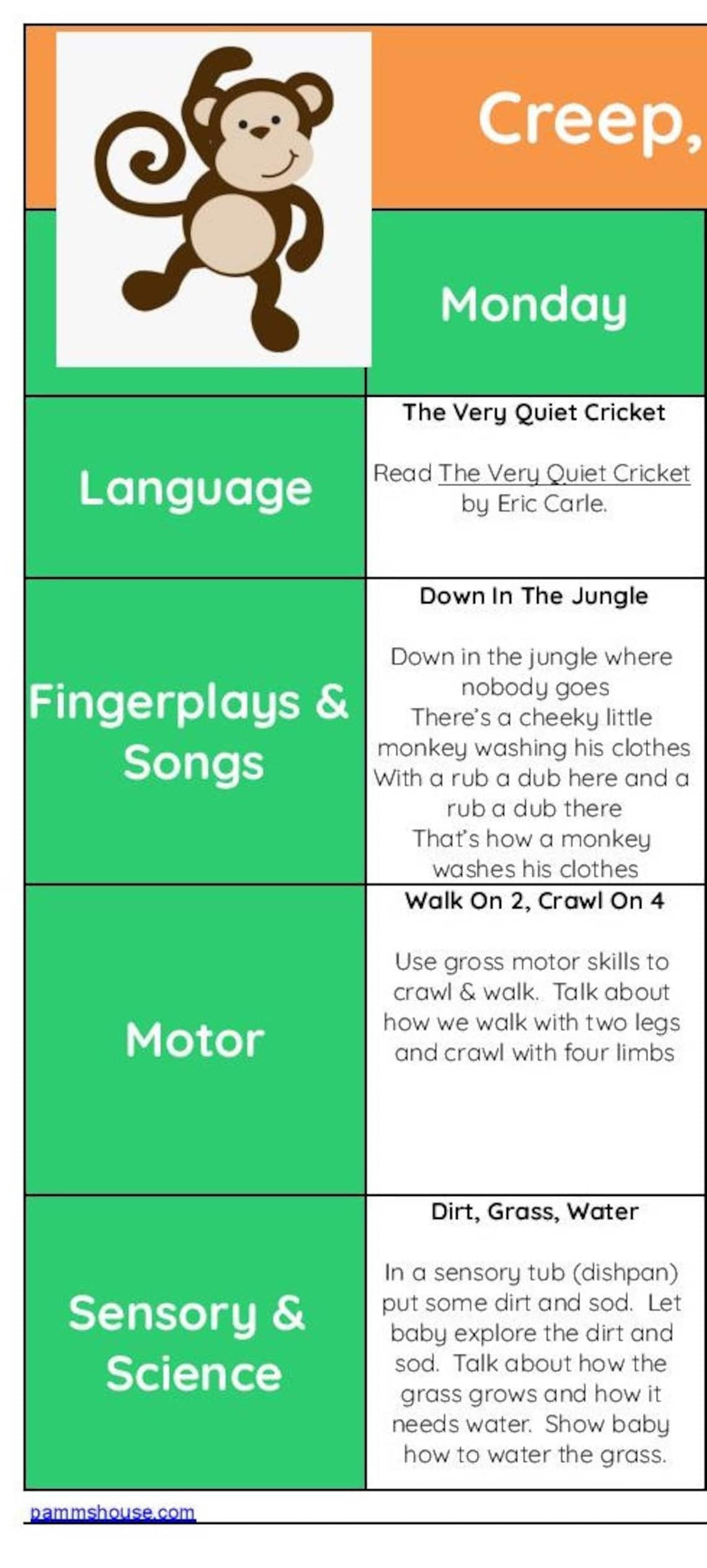 Creep, Crawl & Climb Printable Infant Lesson Plans for Baby - Learning ...