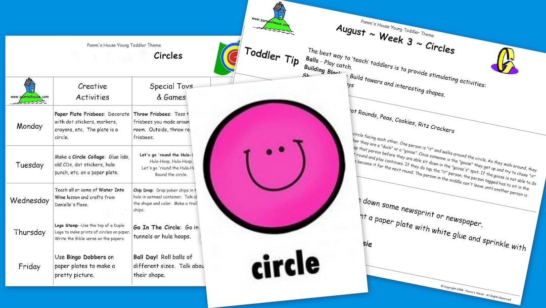 Printable Toddler Theme - Circles - Learning Through Play - Etsy