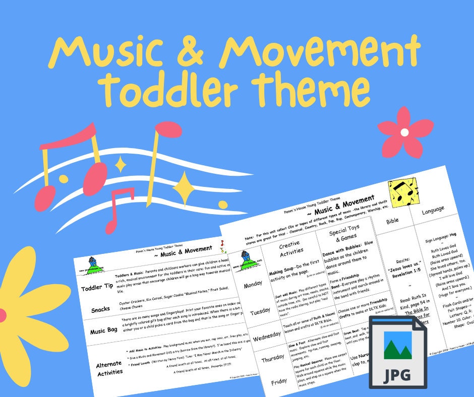 Music & Movement - Printable Toddler Theme - Learning Through Play - Etsy