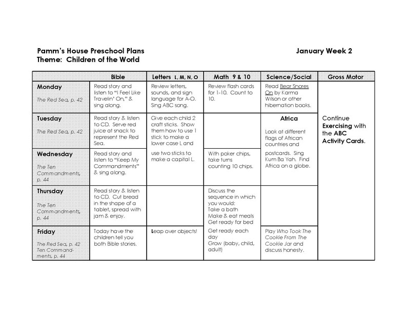 Preschool Lesson Plans for January - Bible Based - Learn Through Play ...