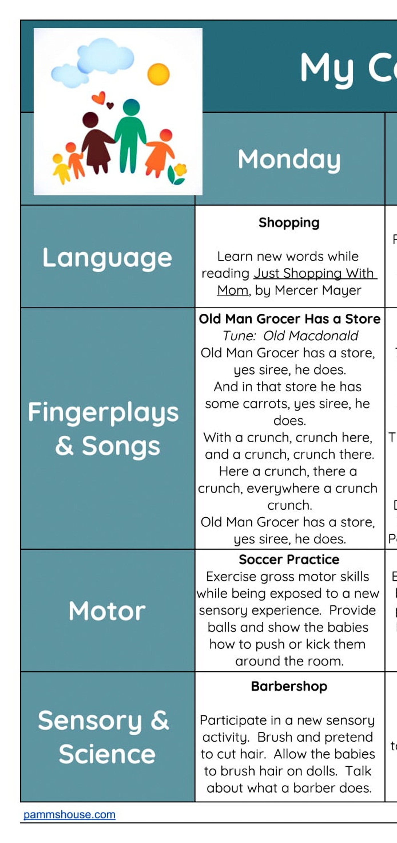 Infant Lesson Plans for Baby - My Community - Printable - Learning ...