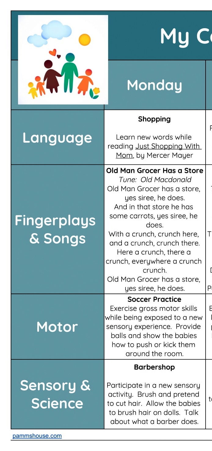 Infant Lesson Plans for Baby - My Community - Printable - Learning ...