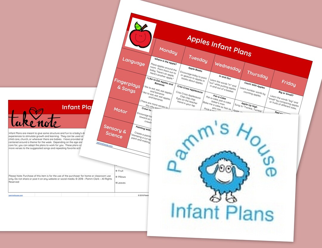 Apple Printable Infant Lesson Plans for Baby - Learning Through Play - Etsy