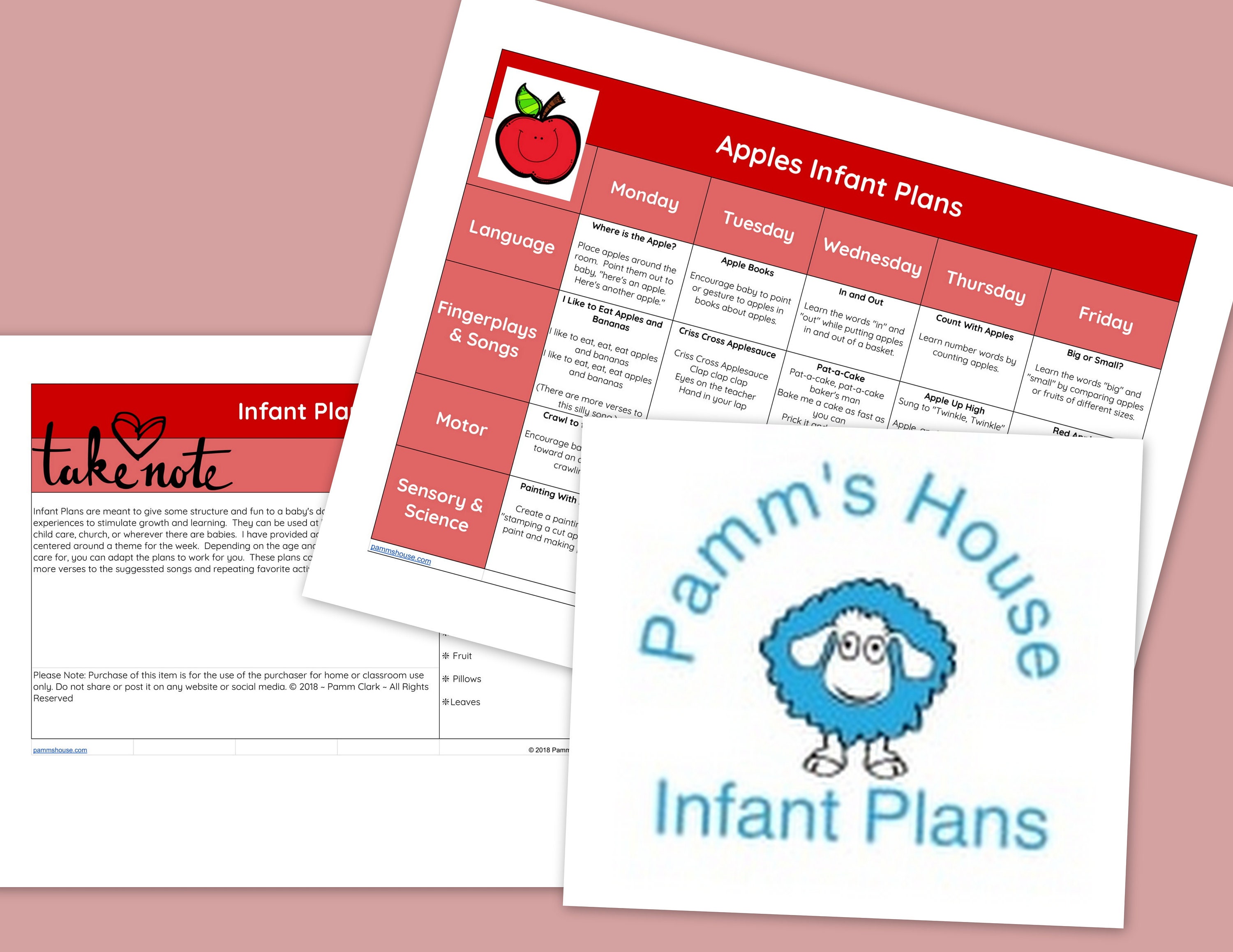 Apple Printable Infant Lesson Plans for Baby - Learning Through Play - Etsy