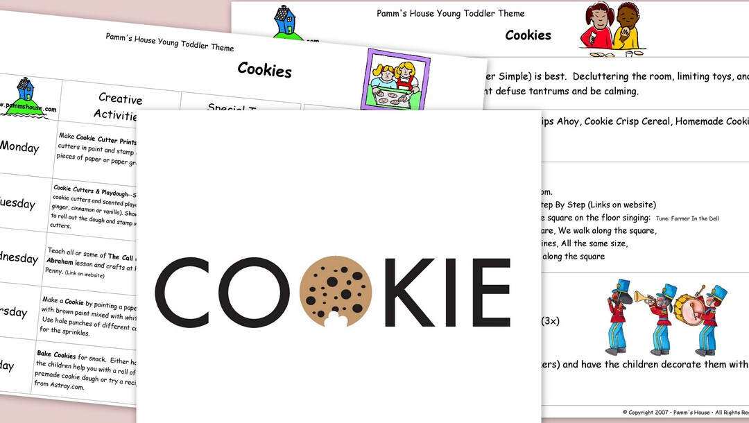 Printable Toddler Theme - Cookies - Learning Through Play - Etsy