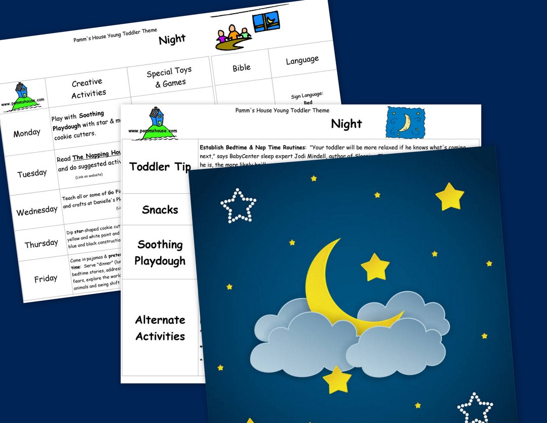 Night Printable Toddler Theme - Learning Through Play - Etsy