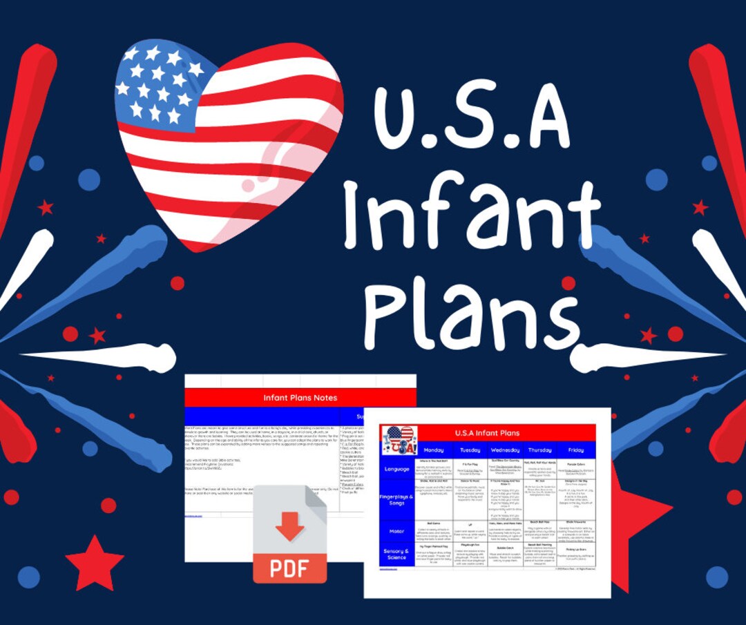 U.S.A Infant Lesson Plans for Baby - Learning Through Play - Etsy