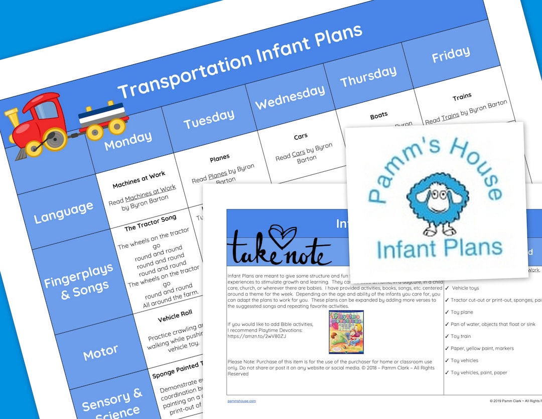 Transportation Printable Infant Lesson Plans for Baby - Learning ...