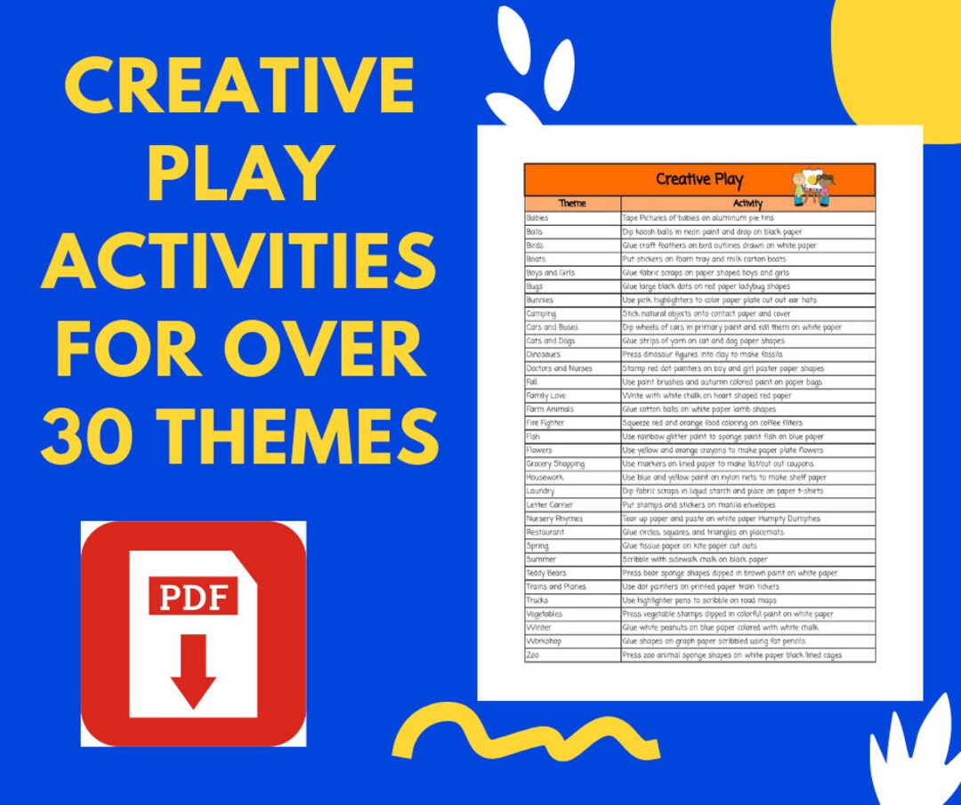 Creative Play Activities for Over 30 Themes - Suitable for Infants ...