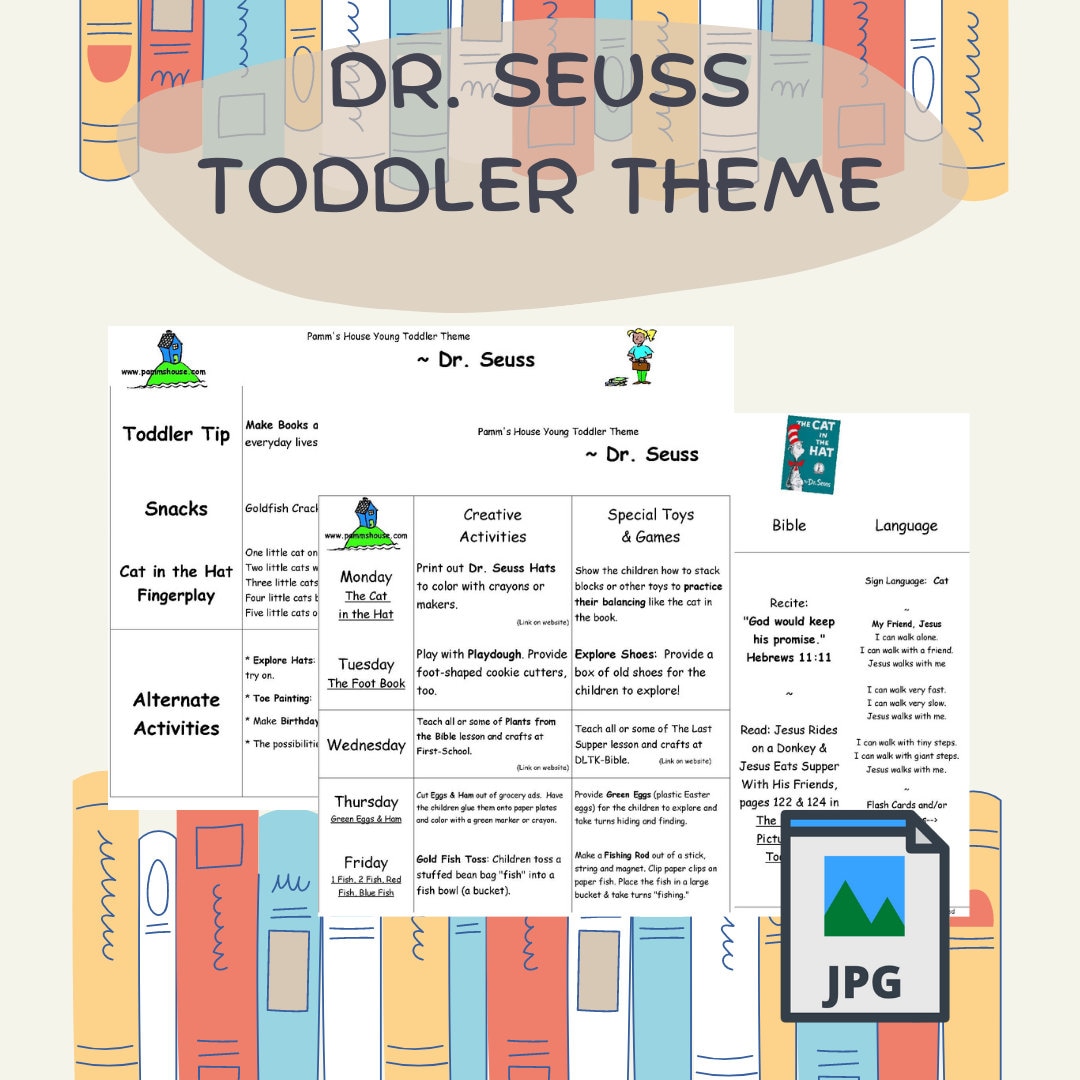 The Works of Dr. Seuss - Printable Toddler Theme - Learning Through ...