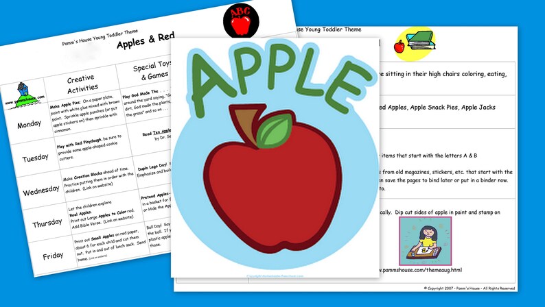 Printable Toddler Theme - Apples & Red Activities - Learning Through ...