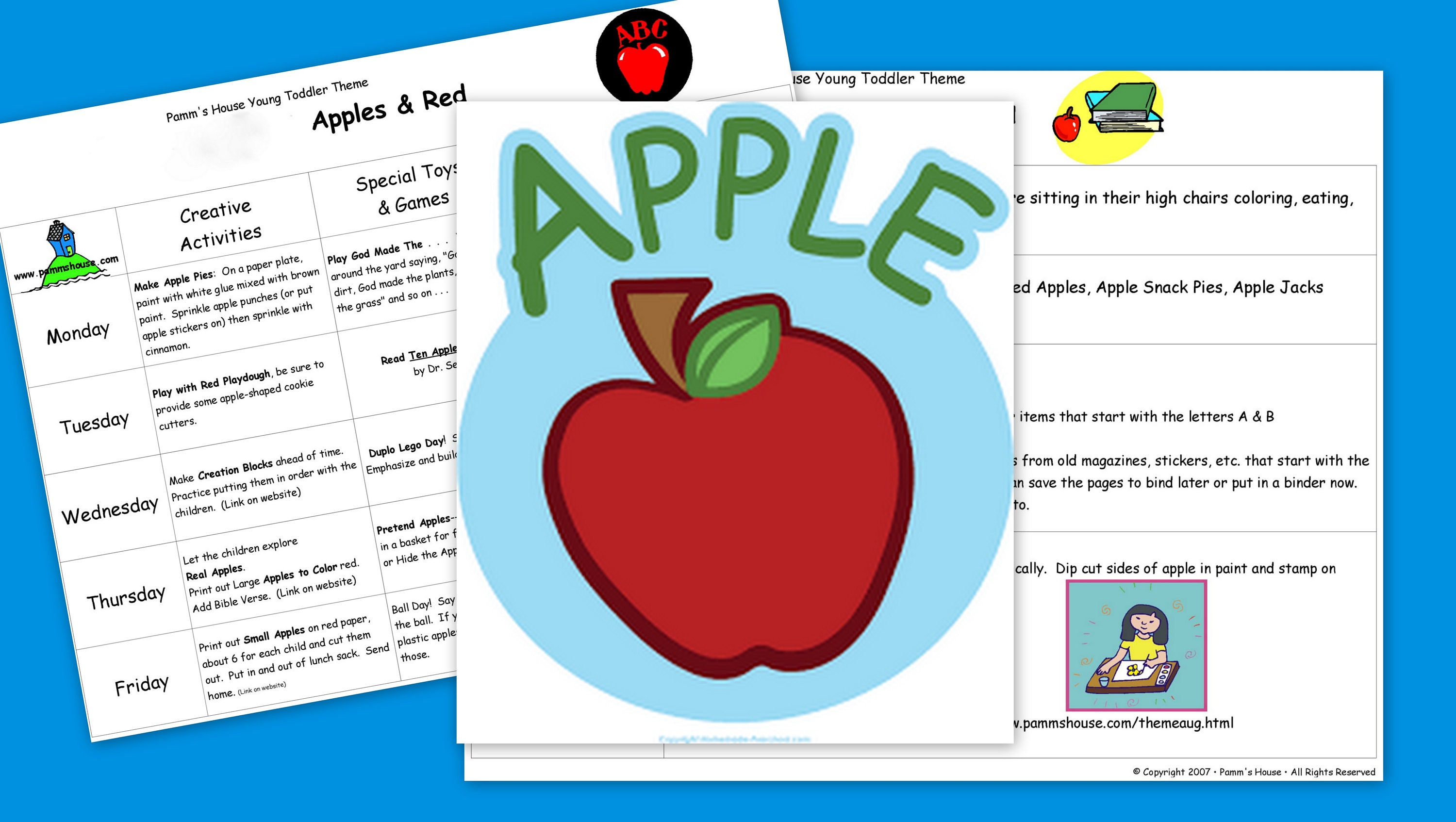 Printable Toddler Theme - Apples & Red Activities - Learning Through ...