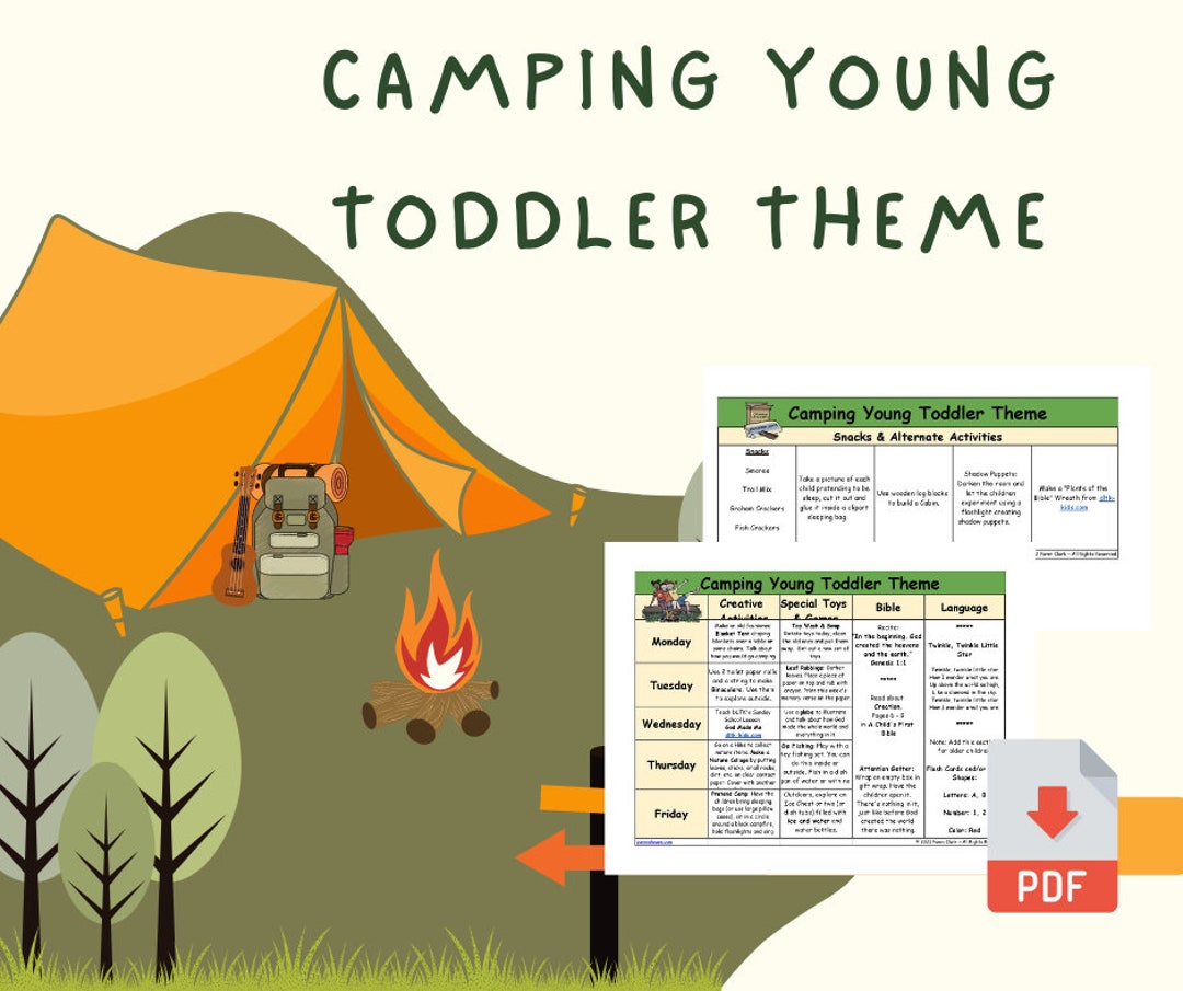 Camping - Printable Toddler Theme - Learning Through Play - Etsy
