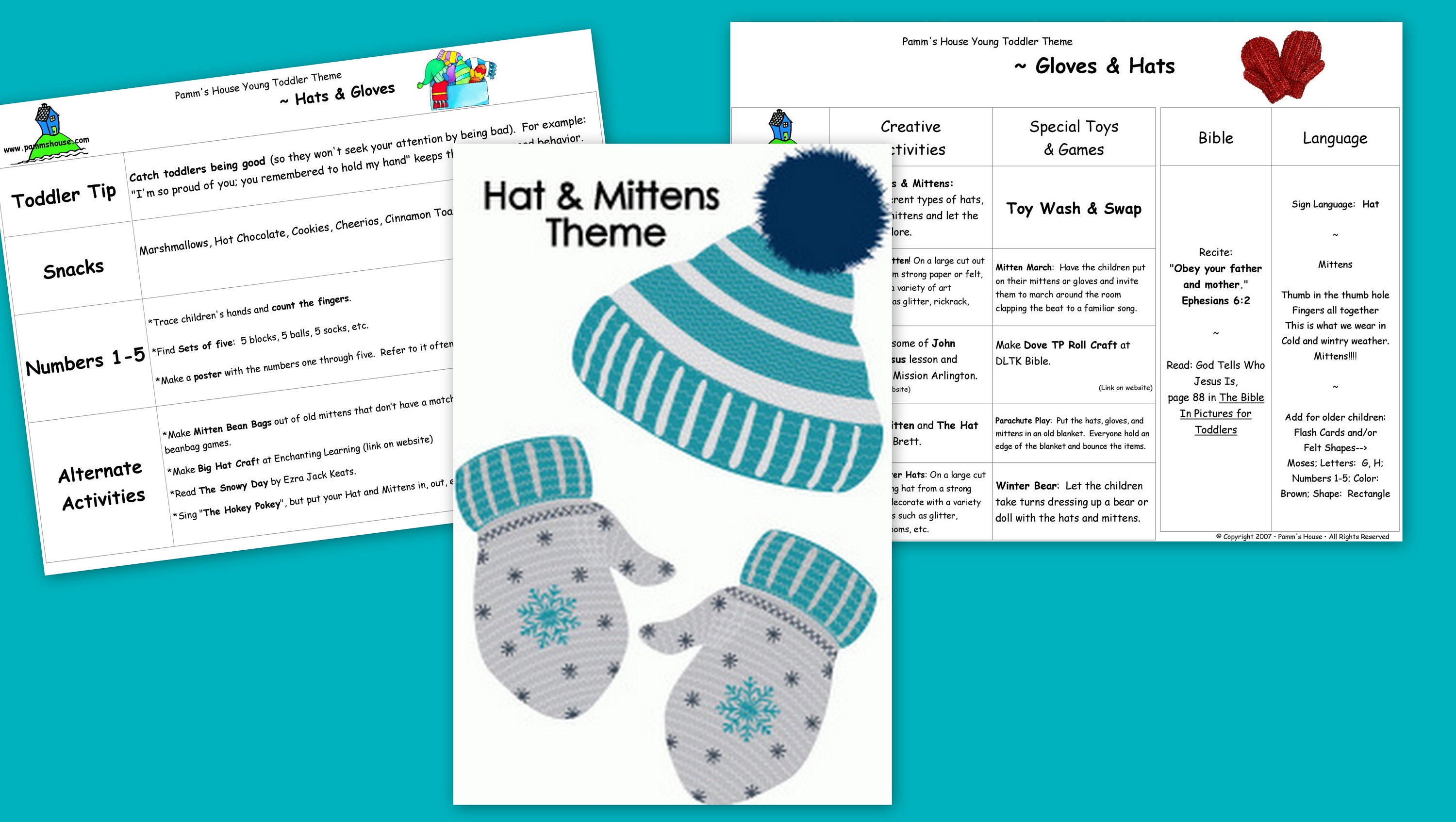 Printable Toddler Theme - Hats & Gloves - Learning Through Play - Etsy