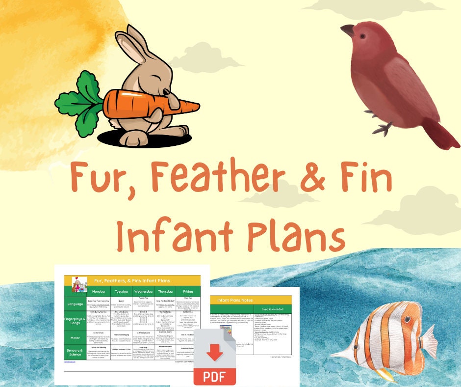 Fur, Feather & Fin Printable Infant Lesson Plans for Baby - Learning ...