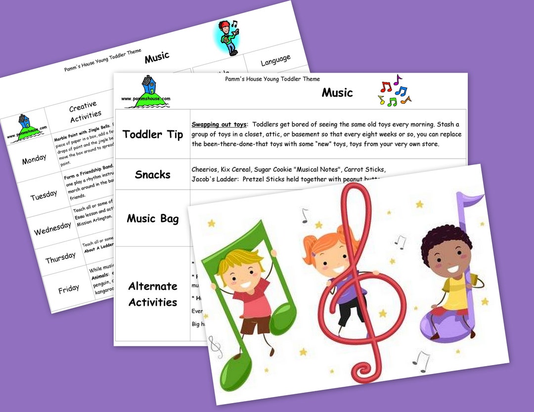 Music Printable Toddler Theme - Learning Through Play - Etsy