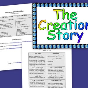 Bible Story Guide - Creation & Adam and Eve - Learning Through Play - Etsy