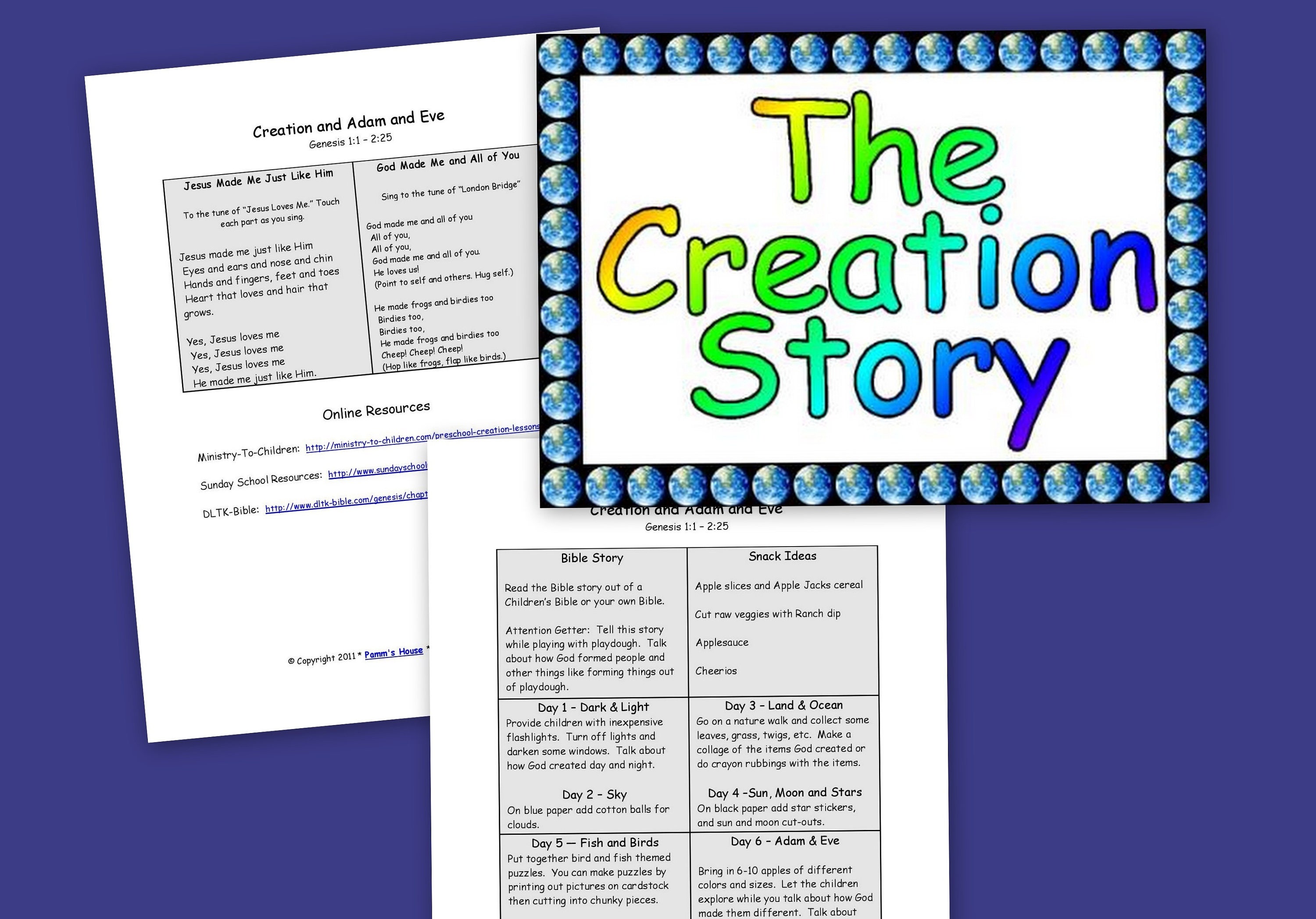 Bible Story Guide - Creation & Adam and Eve - Learning Through Play - Etsy