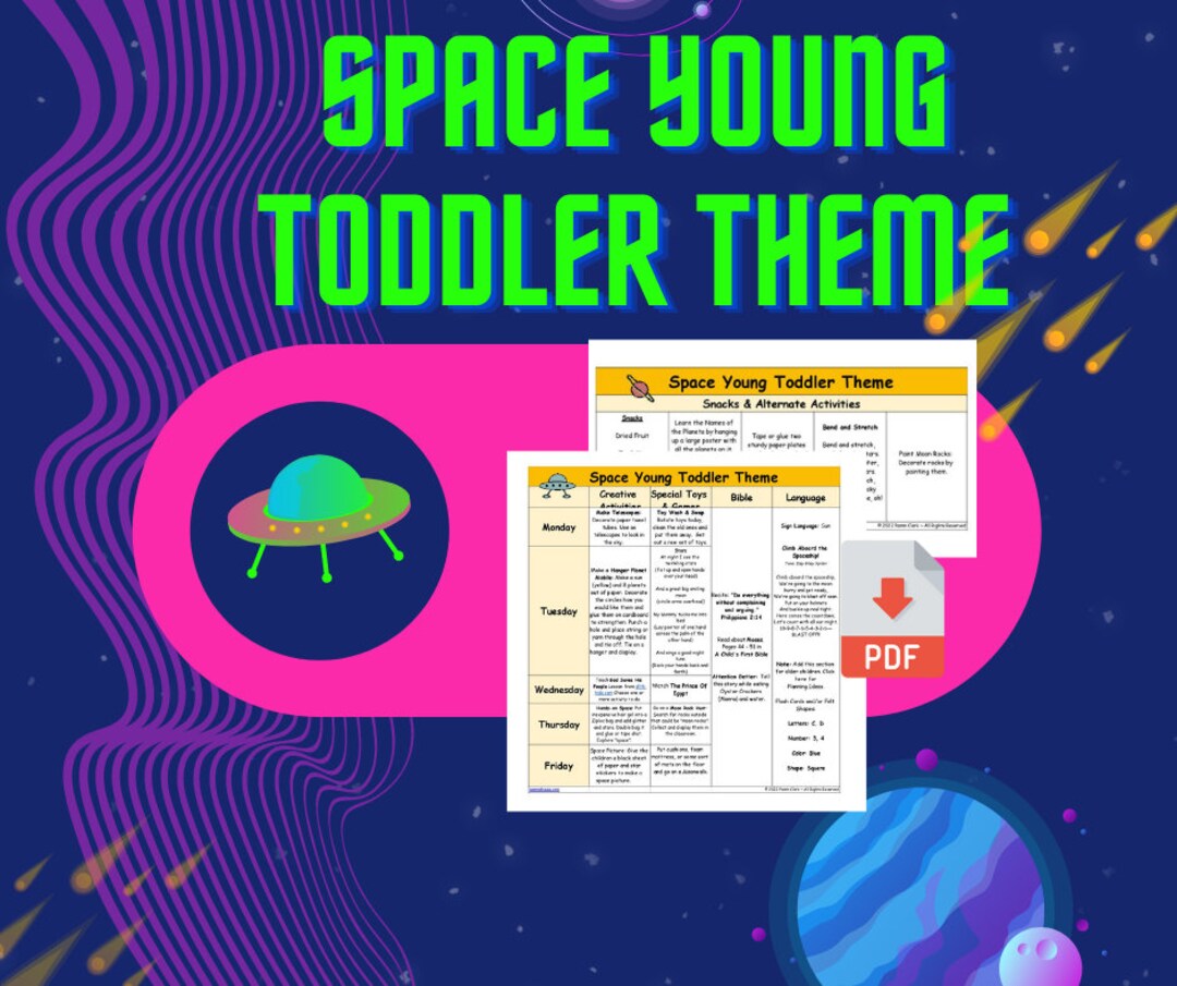 Space - Printable Toddler Theme - Learning Through Play - Etsy