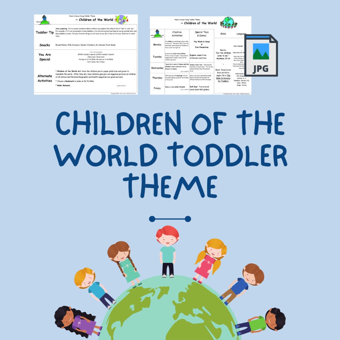 Children of the World - Printable Toddler Theme - Learning Through Play ...