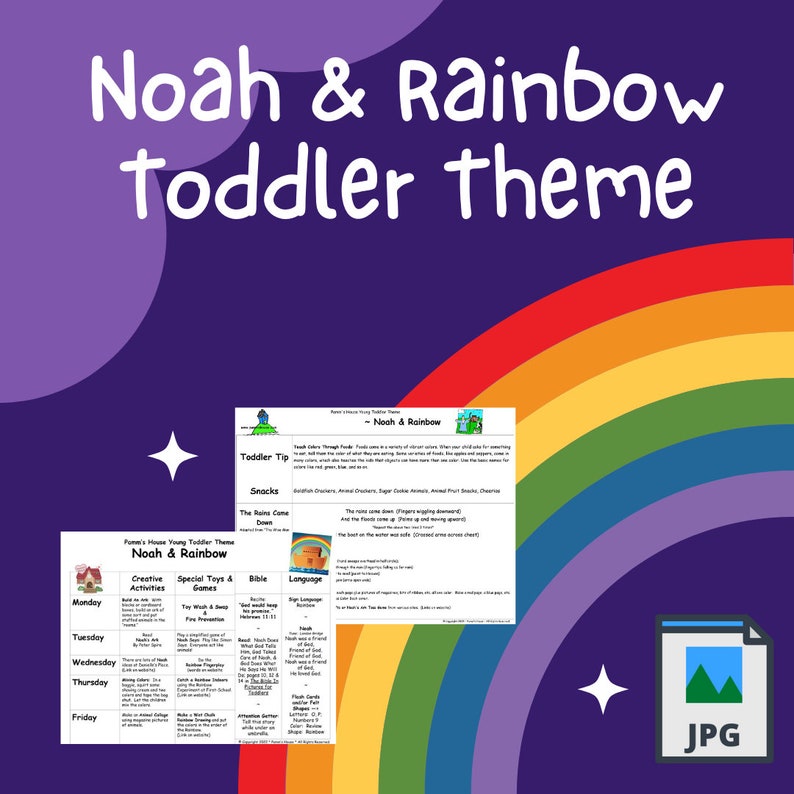 Noah & Rainbow - Printable Toddler Theme - Learning Through Play - Etsy