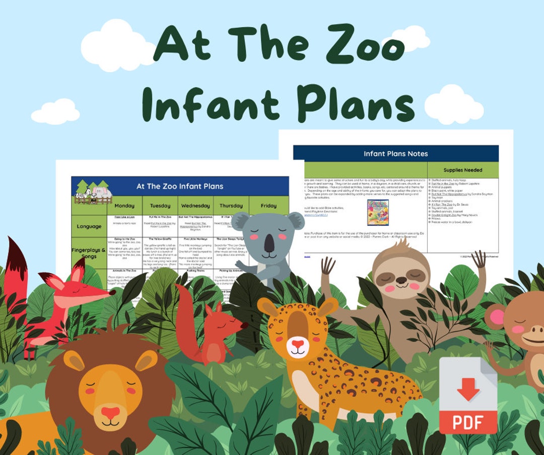 At the Zoo Printable Infant Lesson Plans for Baby - Learning Through ...
