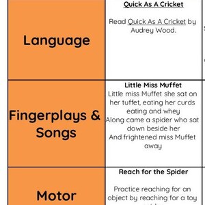 Insects and Spiders Printable Infant Lesson Plans for Baby - Learning ...