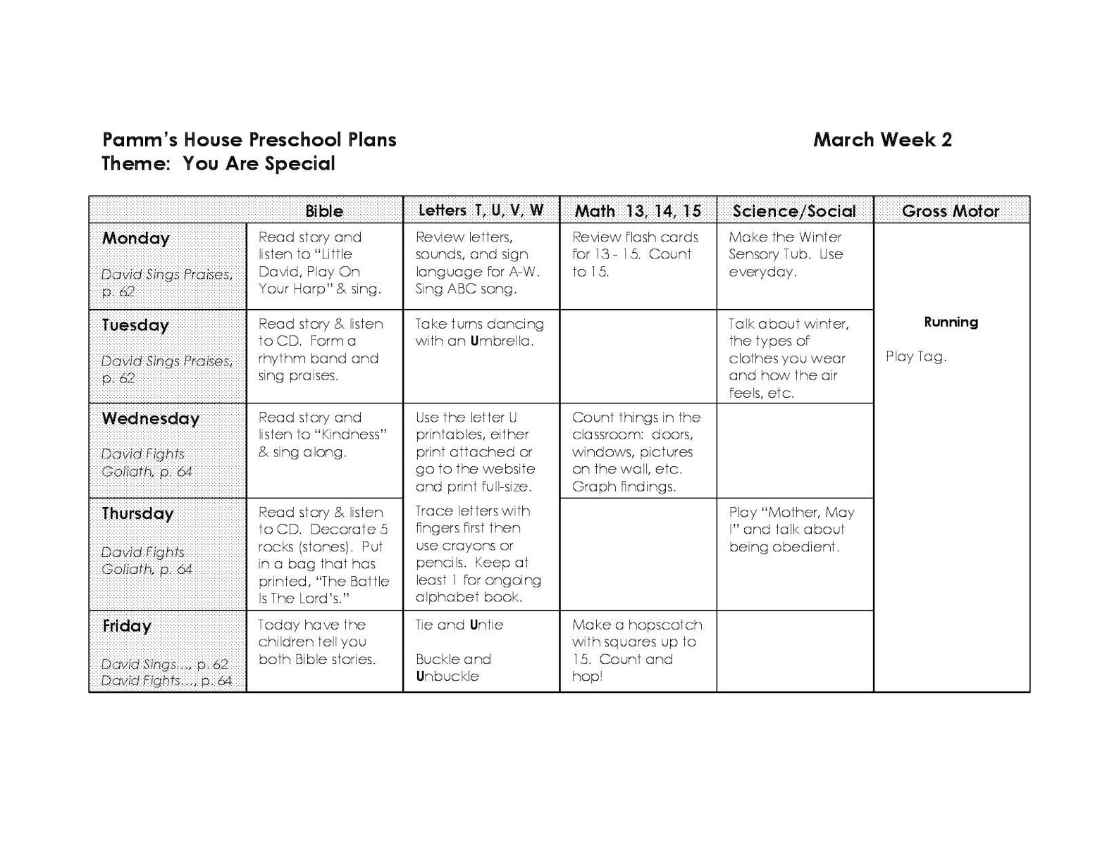 Preschool Lesson Plans for March - Bible Based - Learn Through Play ...