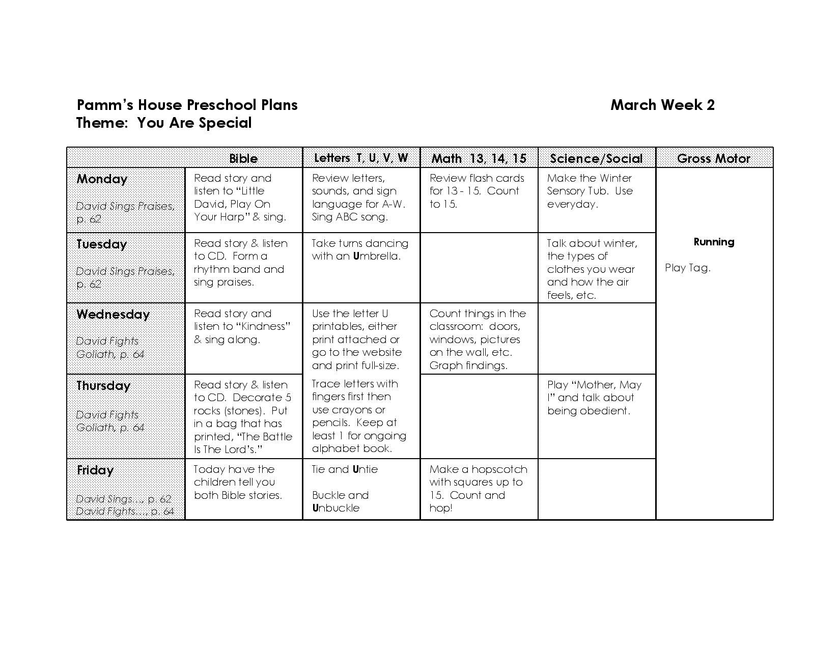 Preschool Lesson Plans for March - Bible Based - Learn Through Play ...