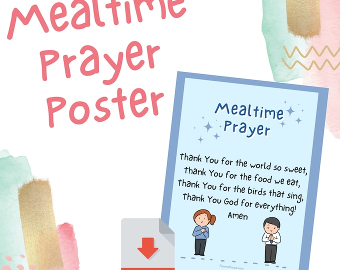 Printable Mealtime Prayer Poster Suitable for Infants - Etsy