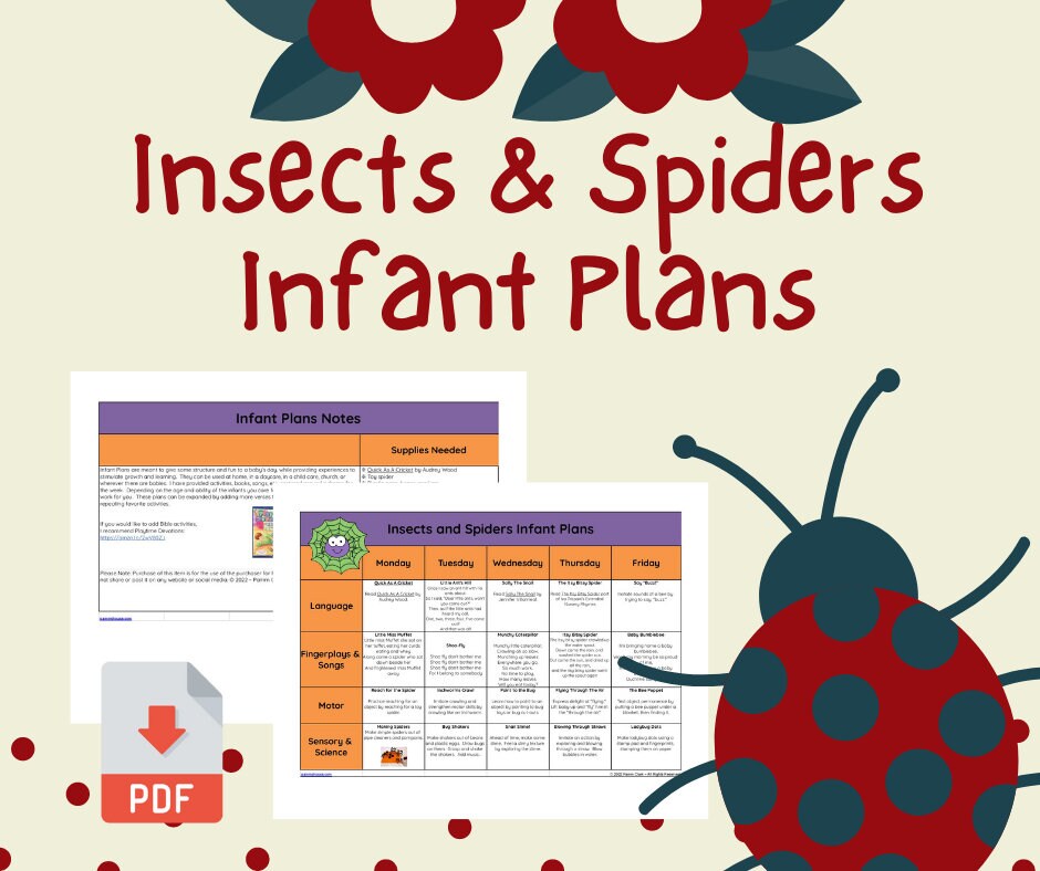 Insects and Spiders Printable Infant Lesson Plans for Baby - Learning ...