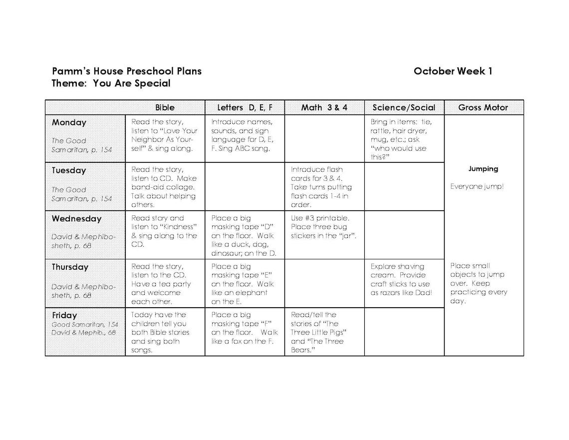 Preschool Lesson Plans for October - Bible Based - Learn Through Play ...