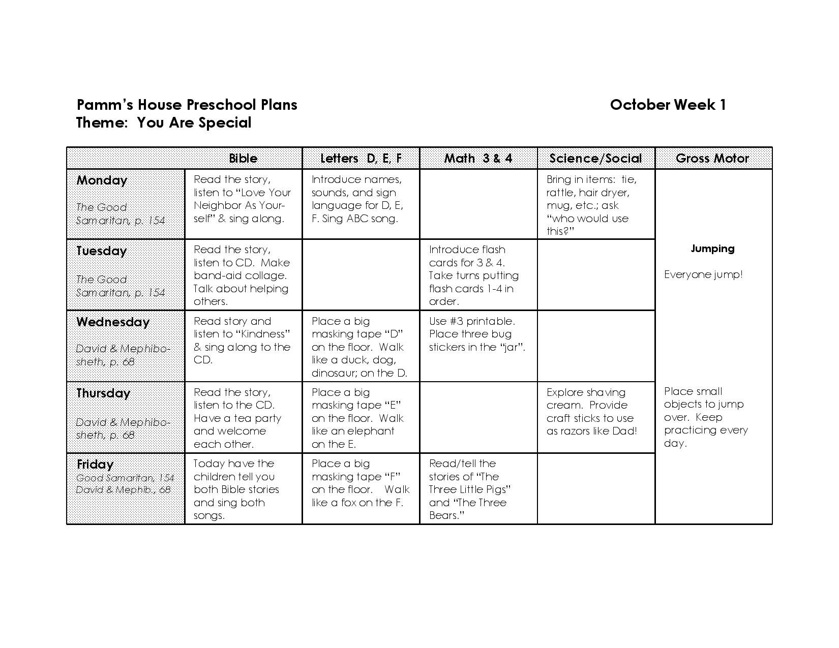 Preschool Lesson Plans for October - Bible Based - Learn Through Play ...